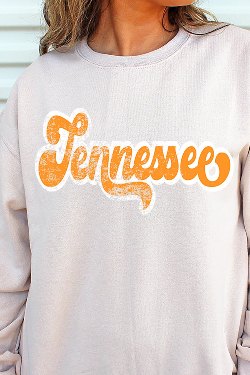 Distressed Tennessee Script Heavy-weight Crew Sweatshirt | Wholesale ...