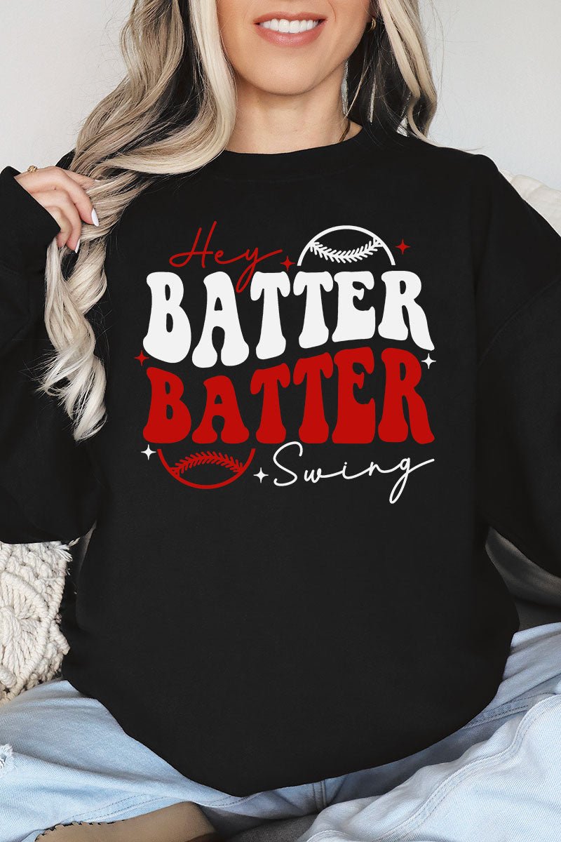 Hey Batter Batter Heavy-weight Crew Sweatshirt | Wholesale Accessory Market