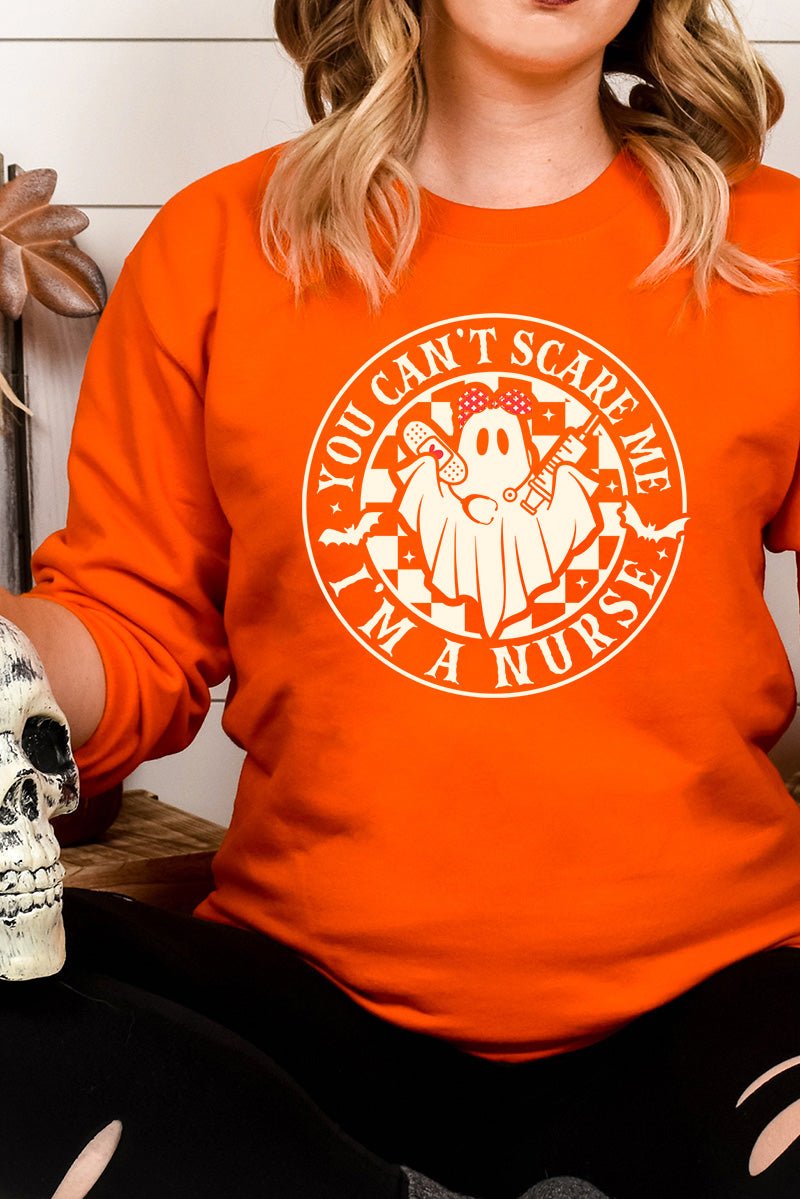 Ghost Can't Scare Me I'm A Nurse Heavy-weight Crew Sweatshirt ...