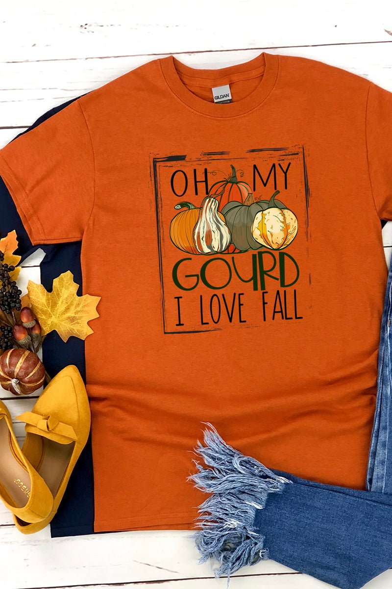 Oh My Gourd I Love Fall Short Sleeve Relaxed Fit T-Shirt | Wholesale Accessory Market