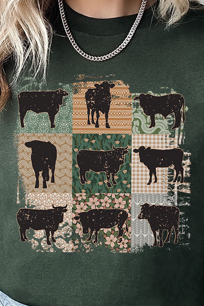 Patchwork Cows Short Sleeve Relaxed Fit T-Shirt | Wholesale Accessory ...