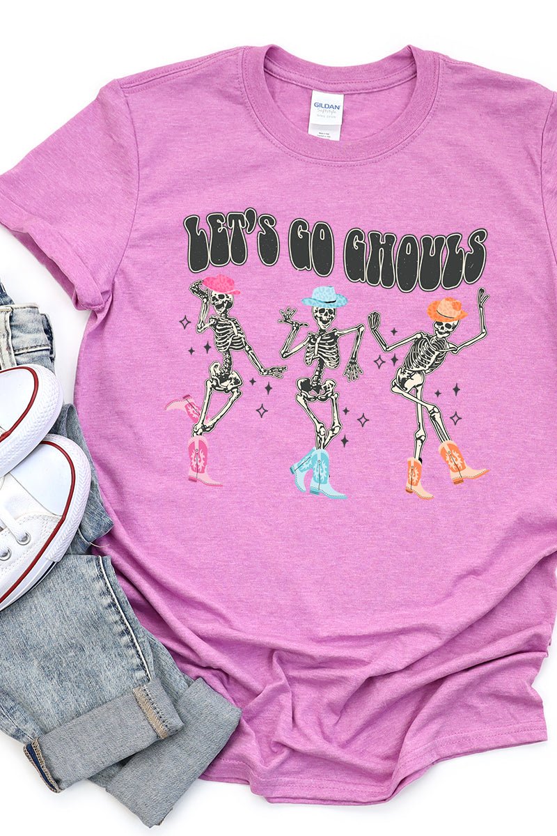 Skeleton Let's Go Ghouls Short Sleeve Relaxed Fit T-Shirt | Wholesale ...