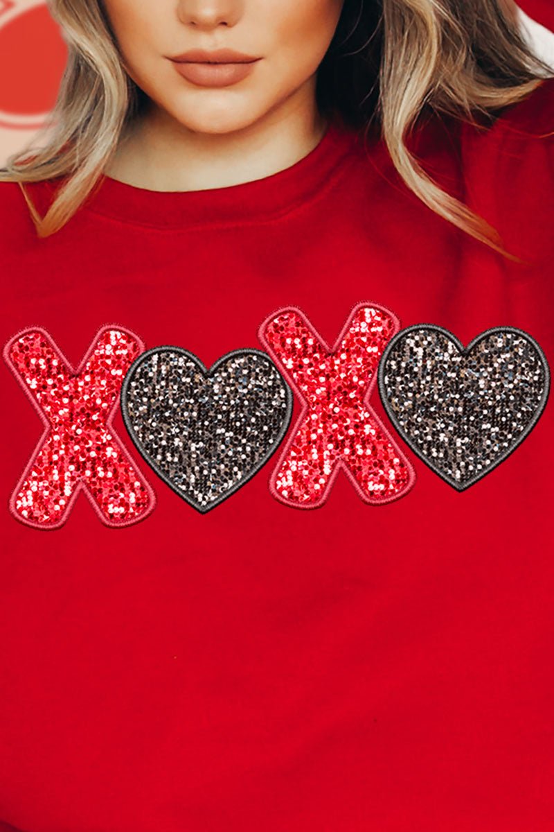 Doodle XOXO Faux Sequin Transfer Unisex NuBlend Crew Sweatshirt ...