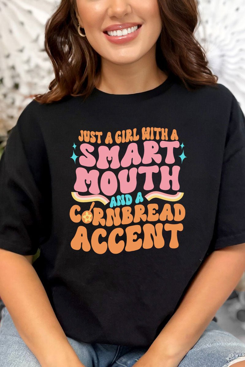 Smart Mouth Cornbread Accent Combed Cotton T-Shirt | Wholesale ...