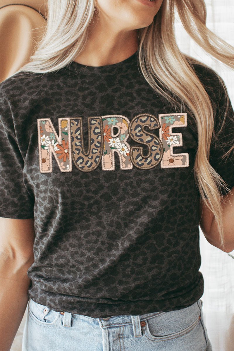 Boho Nurse Faux Embroidery Transfer Fine Jersey Tee | Wholesale ...