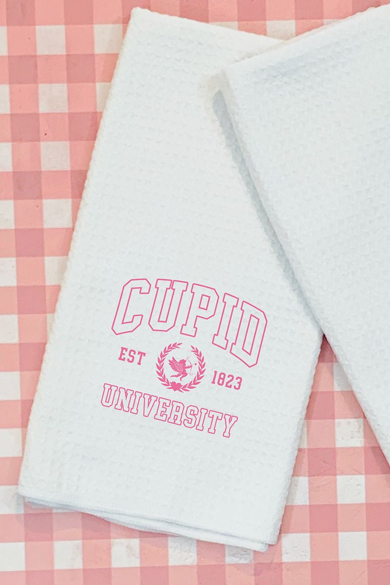 Cupid University Waffle Kitchen Towel | Wholesale Accessory Market
