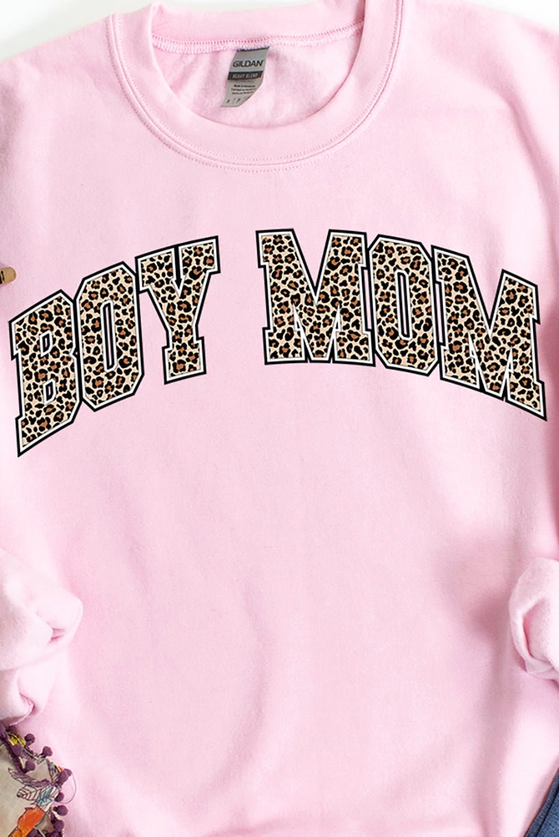Arched Boy Mom Leopard Heavy-weight Crew Sweatshirt | Wholesale ...