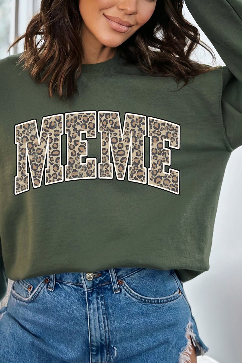 Arched Meme Leopard Heavy-weight Crew Sweatshirt | Wholesale Accessory ...