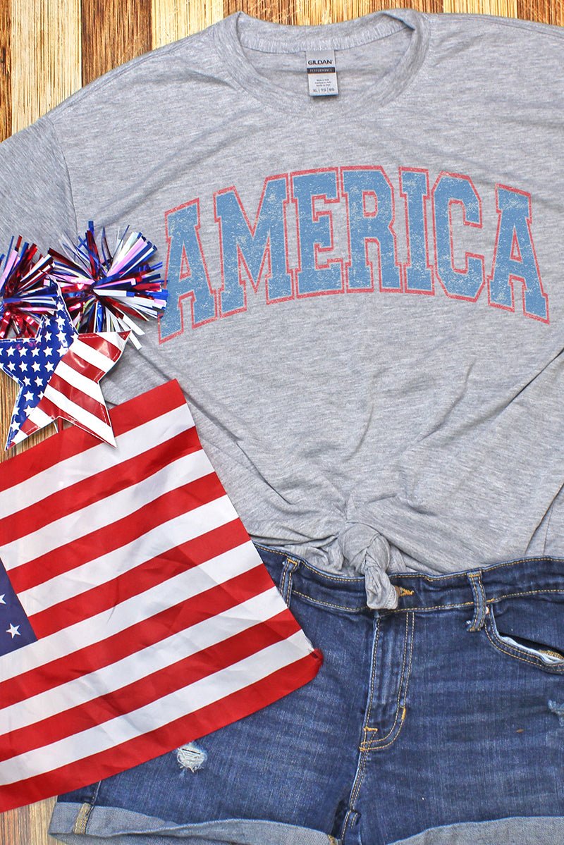 Grunge Arched America Unisex Dri-Power Poly Tee | Wholesale Accessory ...