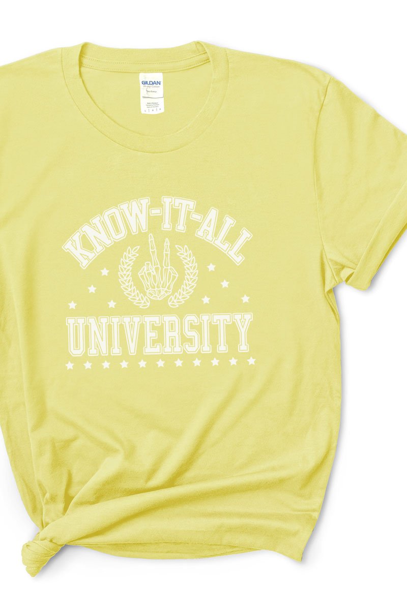 Know It All University Short Sleeve Relaxed Fit T-Shirt | Wholesale ...