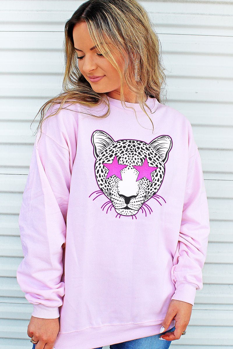 Star Eyes Pink Cheetah Unisex NuBlend Crew Sweatshirt | Wholesale ...