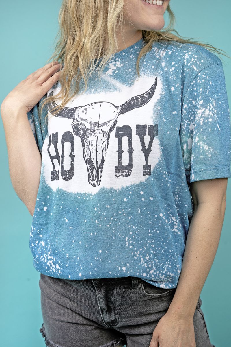 Bleached Howdy Steer Softstyle Adult T-Shirt | Wholesale Accessory Market
