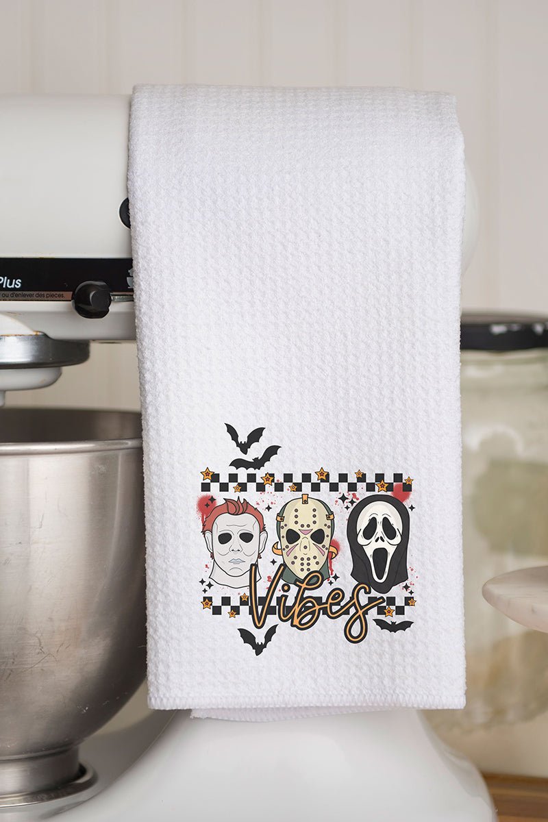 Scary Spooky Vibes Waffle Kitchen Towel | Wholesale Accessory Market