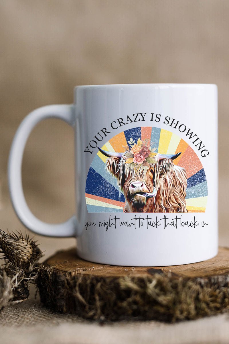 Floral Crazy Cow White Mug| Wholesale Accessory Market