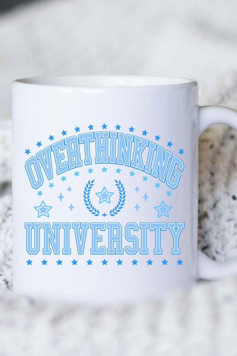 Overthinking University White Mug | Wholesale Accessory Market