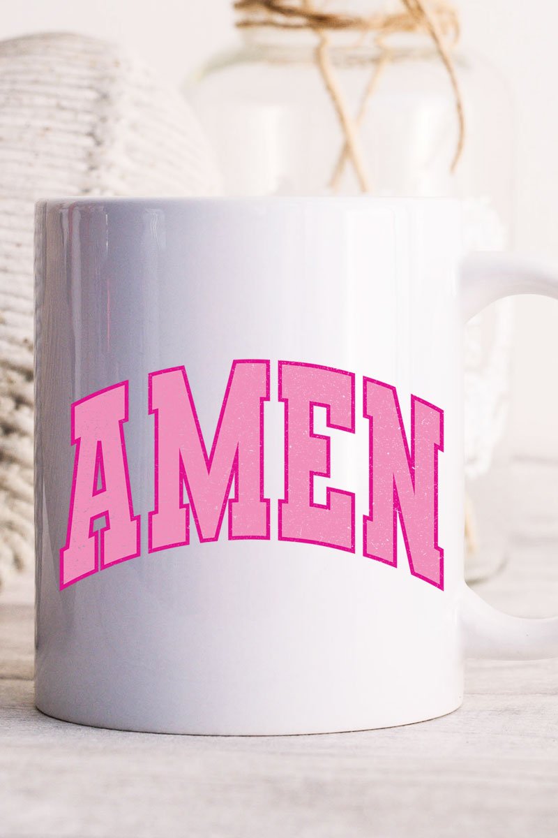 Vintage Varsity Amen White Mug | Wholesale Accessory Market