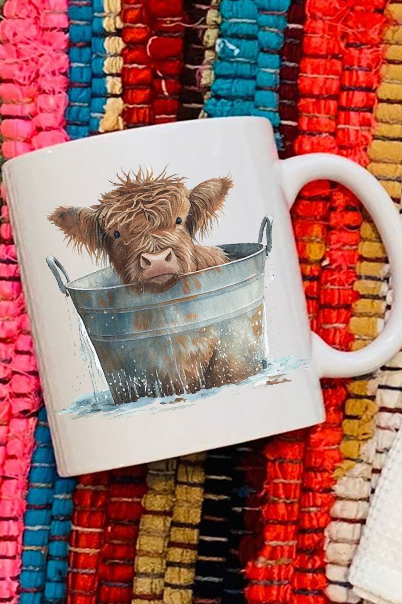 Highland Water Bucket White Mug | Wholesale Accessory Market