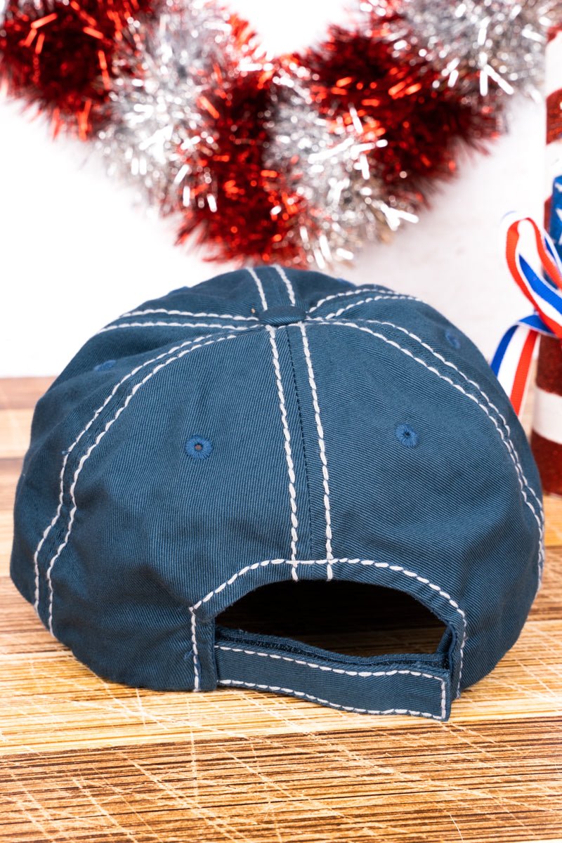 Distressed Blue 'Faith Family Freedom' Flag Heart Cap | Wholesale ...