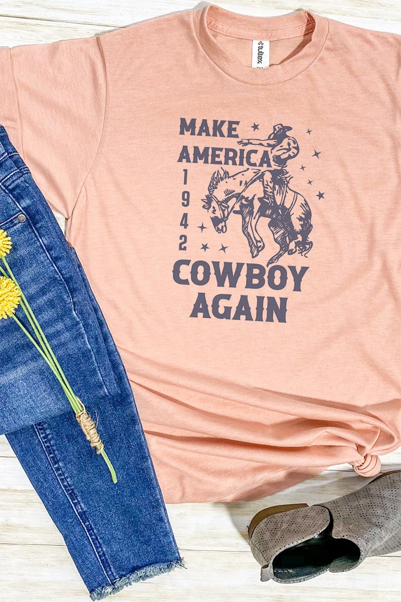 Navy Make America Cowboy Again Unisex Poly-Rich Blend Tee | Wholesale ...