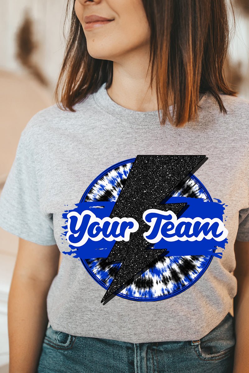 Tie Dye Bolt Blue And Black Short Sleeve Relaxed Fit T-Shirt ...