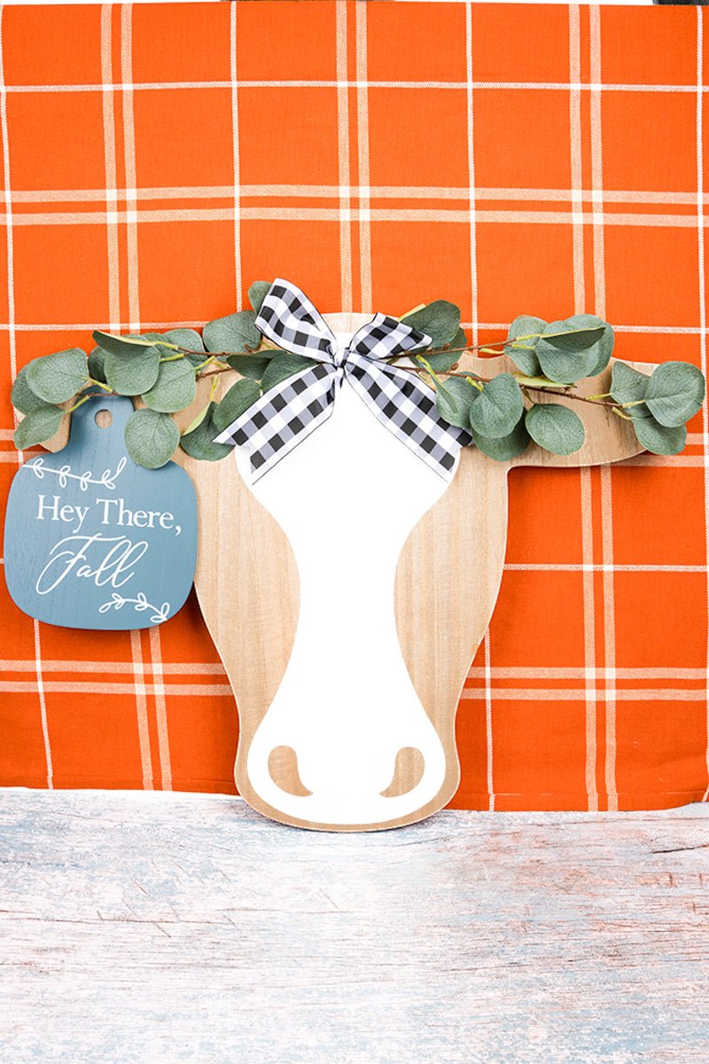 18 x 23.5 'Hey There Fall' Cow Wall Sign | Wholesale Accessory Market
