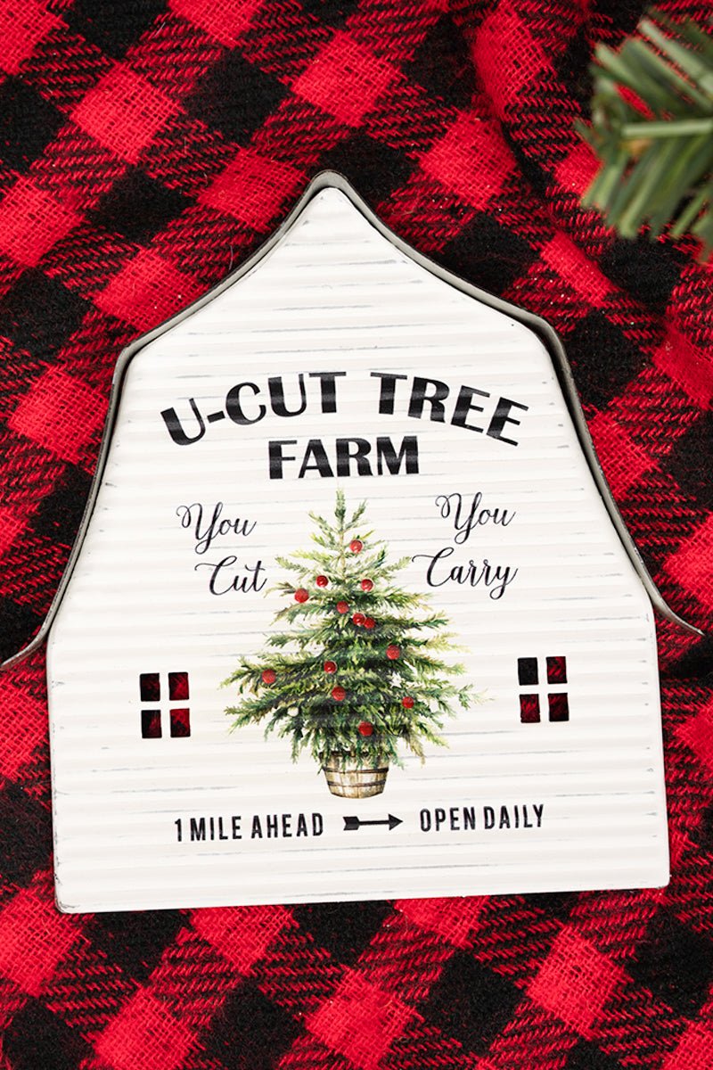 8 x 8 'U-Cut Tree Farm' Holiday Tabletop Barn | Wholesale Accessory Market