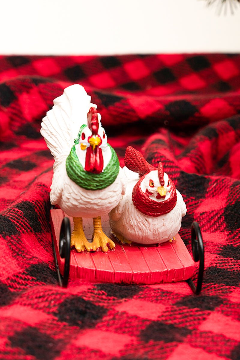 4 x 6 Snow Day Sledding Chickens Resin Figurine | Wholesale Accessory ...